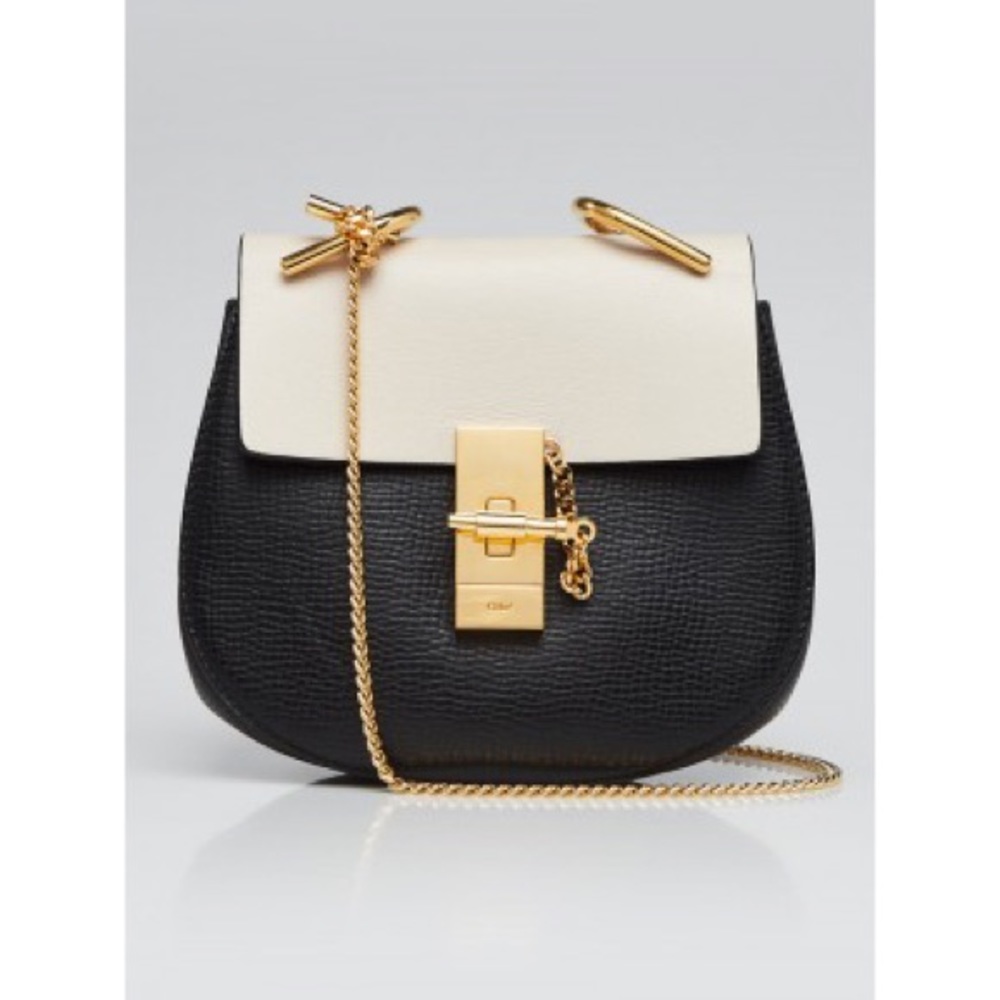 Chloe Mini Drew Bag In Black And White - Gem